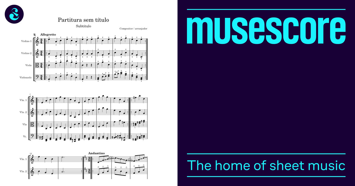 Quarteto n.4 (II. Canzona) Sheet Music for Violin, Viola, Cello (String ...