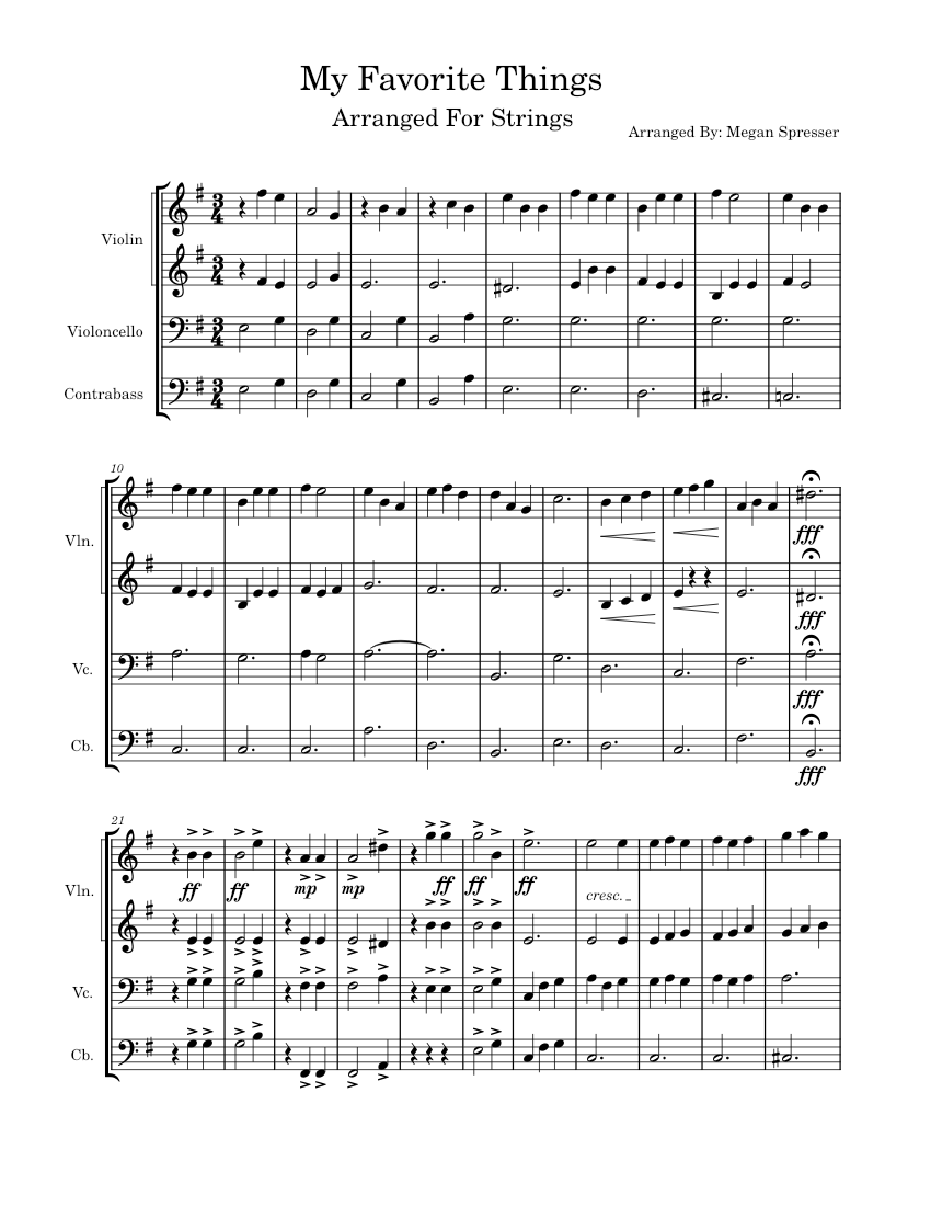 My Favorite Things (from The Sound of Music) – Rodgers & Hammerstein ...