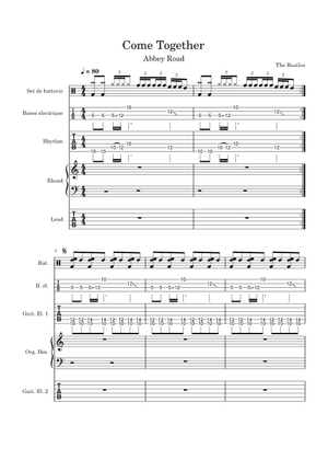 Play Official version of Come together Sheet Music by The Beatles for ...