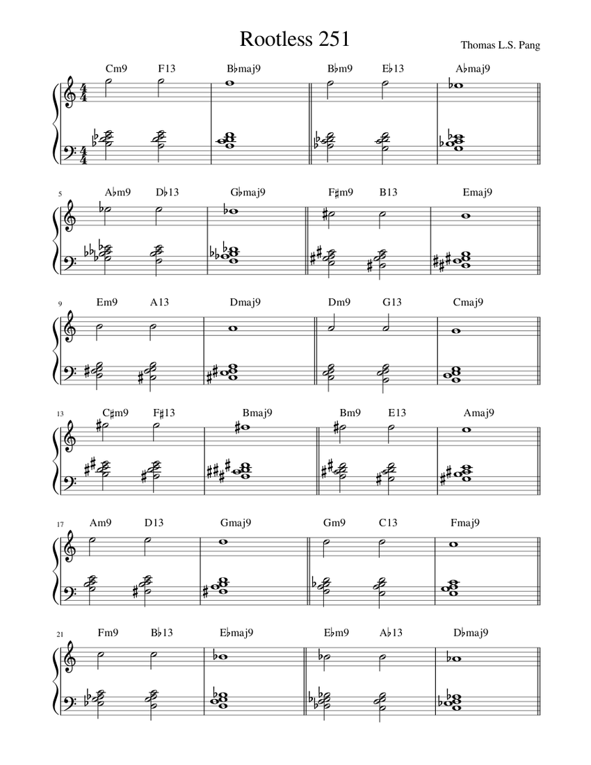 Rootless 251 - piano tutorial