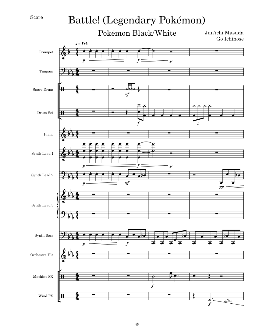 Battle! (Legendary Pokémon) (Pokémon Black/White) - Transcribed Score ...