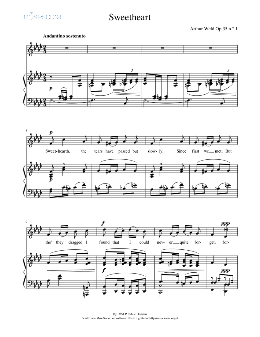 Sweetheart Sheet music for Piano, Vocals (Piano-Voice) | Musescore.com