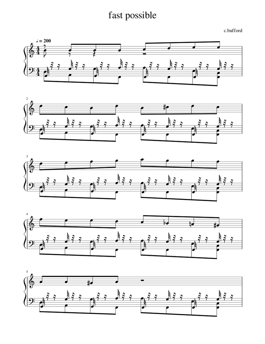 fast_possible Sheet music for Piano (Solo) | Musescore.com