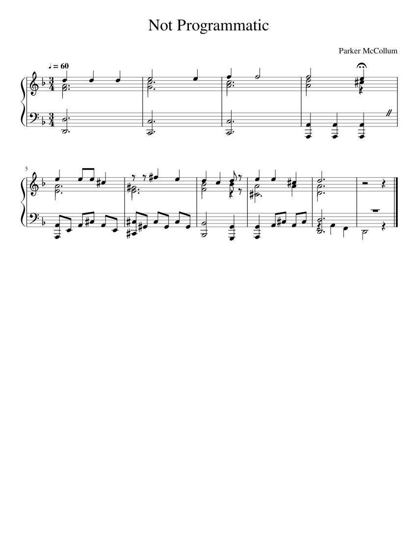 Not Programmatic Sheet music for Piano (Solo) | Musescore.com