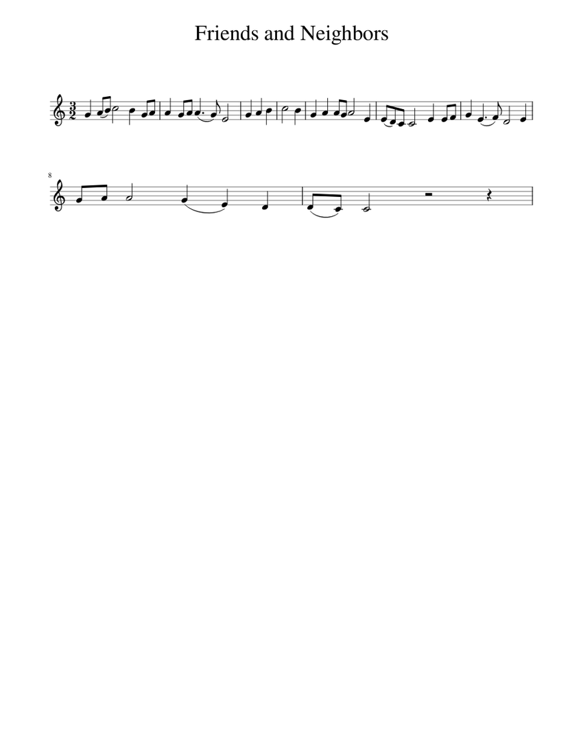 Friends and Neighbors Sheet Music for Piano (Solo) Easy | MuseScore.com