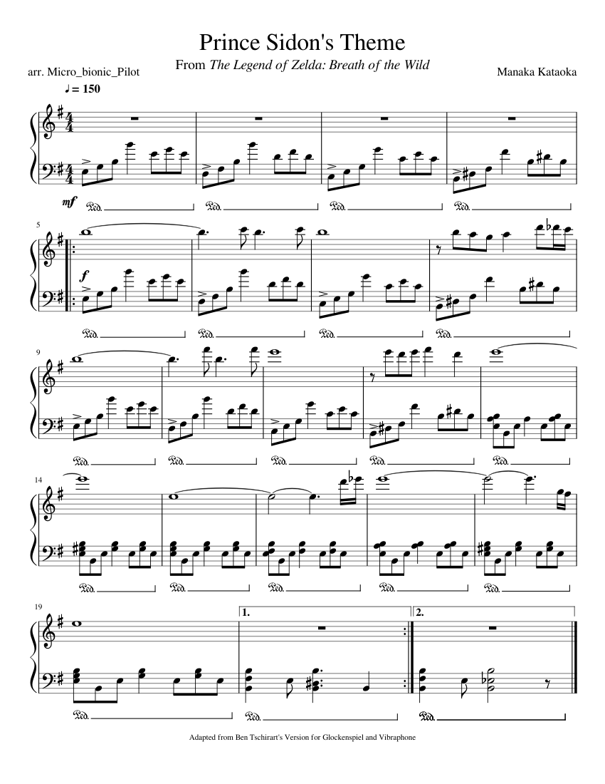 Prince Sidon's Theme Sheet Music for Piano (Solo) easy | MuseScore.com