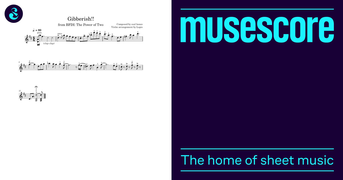 Gibberish!! (TPOT Intro) - coal bones Sheet Music for Violin (Solo ...
