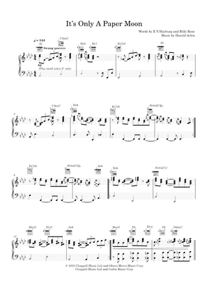 It's Only a Paper Moon (Lead sheet and lyrics) Sheet Music with Chords ...