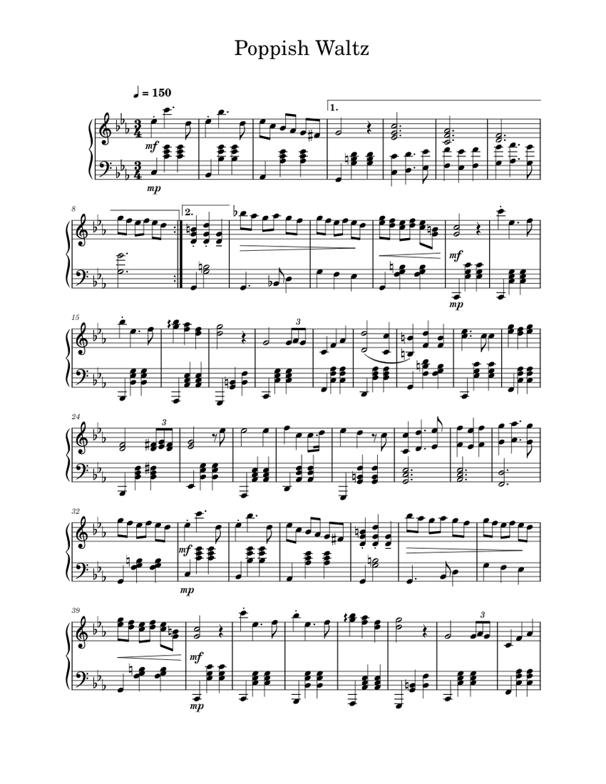 Poppy Waltz Cm Sheet music for Piano (Solo) | Musescore.com