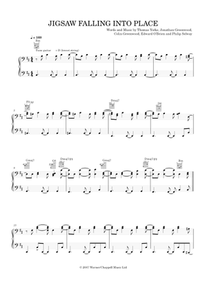 JIGSAW FALLING INTO PLACE – Radiohead Sheet Music for Trombone, Tuba ...