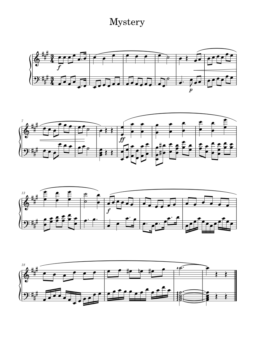 Mystery Sheet Music for Piano (Solo) | MuseScore.com