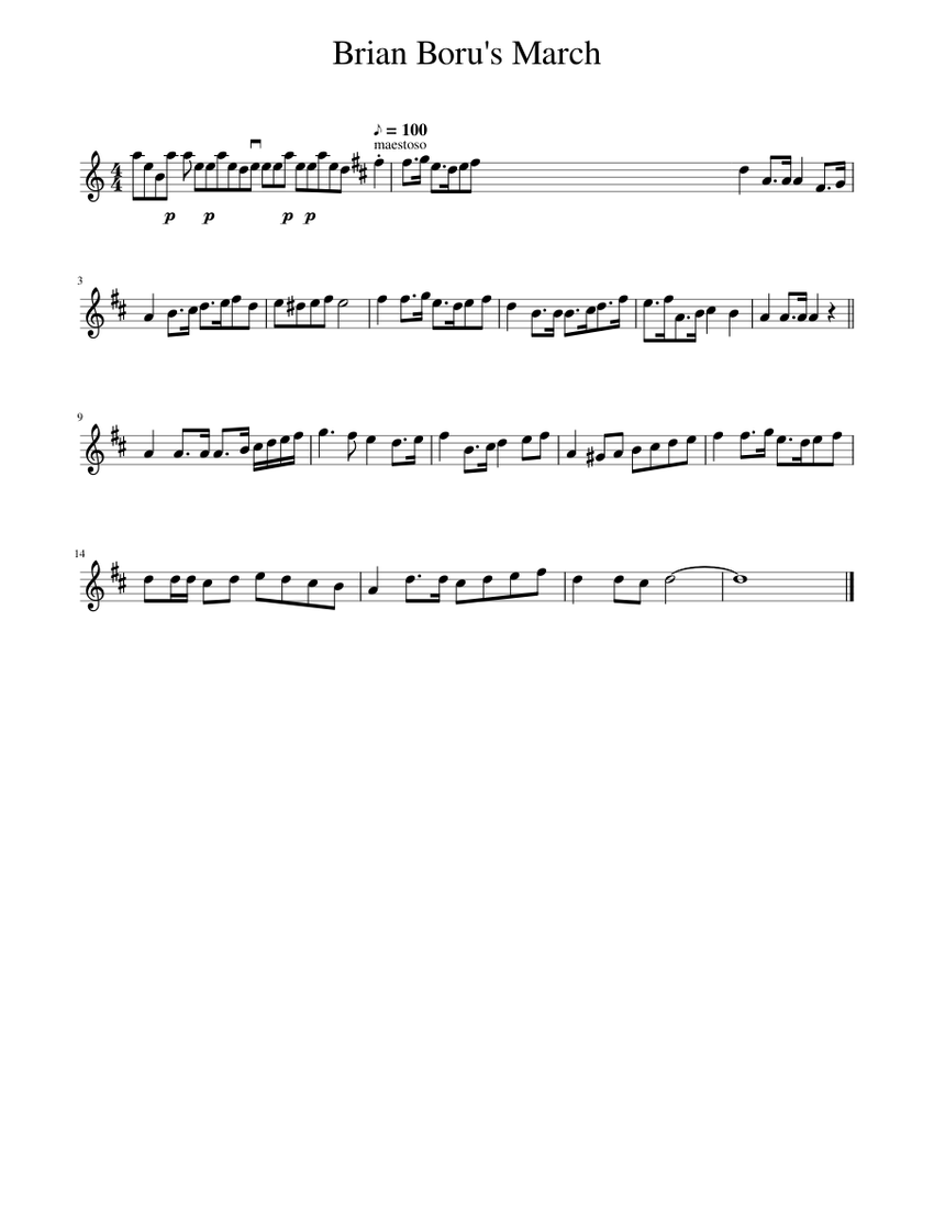 Brian Boru's March Sheet music for Piano (Solo) | Musescore.com