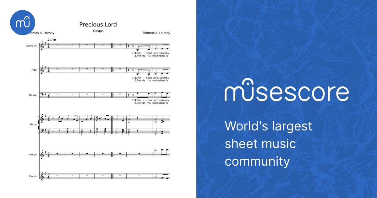 Precious Lord - Thomas A. Dorsey Sheet music for Piano, Violin ...