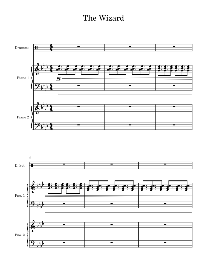 The Wizard Sheet music for Piano, Drum group (Mixed Trio) | Musescore.com