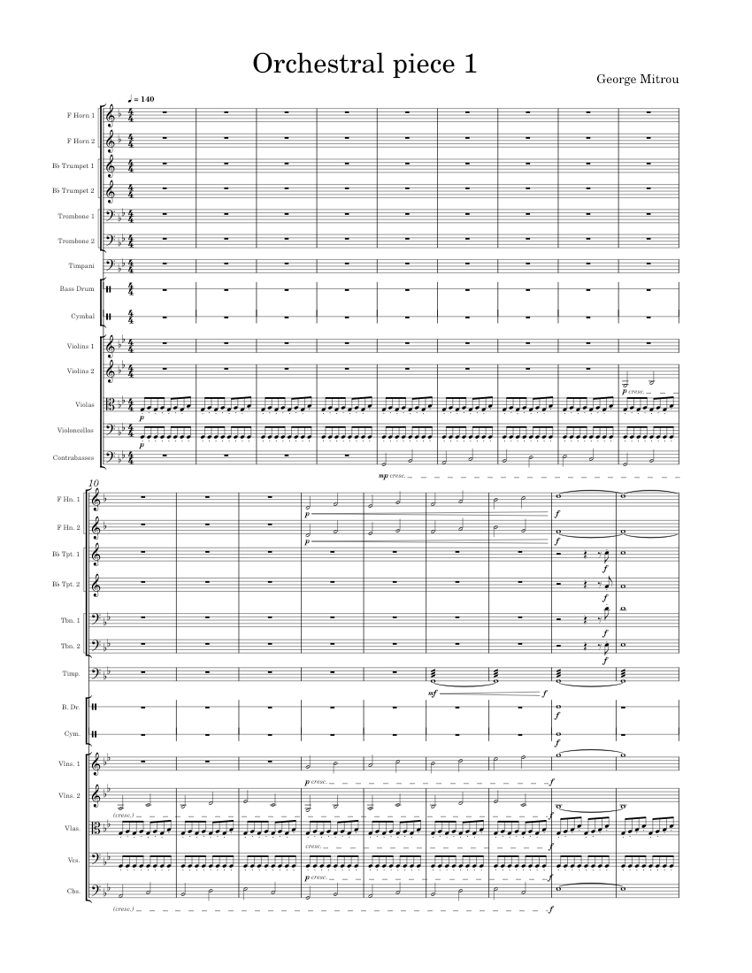 Orchestral Piece 1 - George Mitrou Sheet music for Trombone, French ...