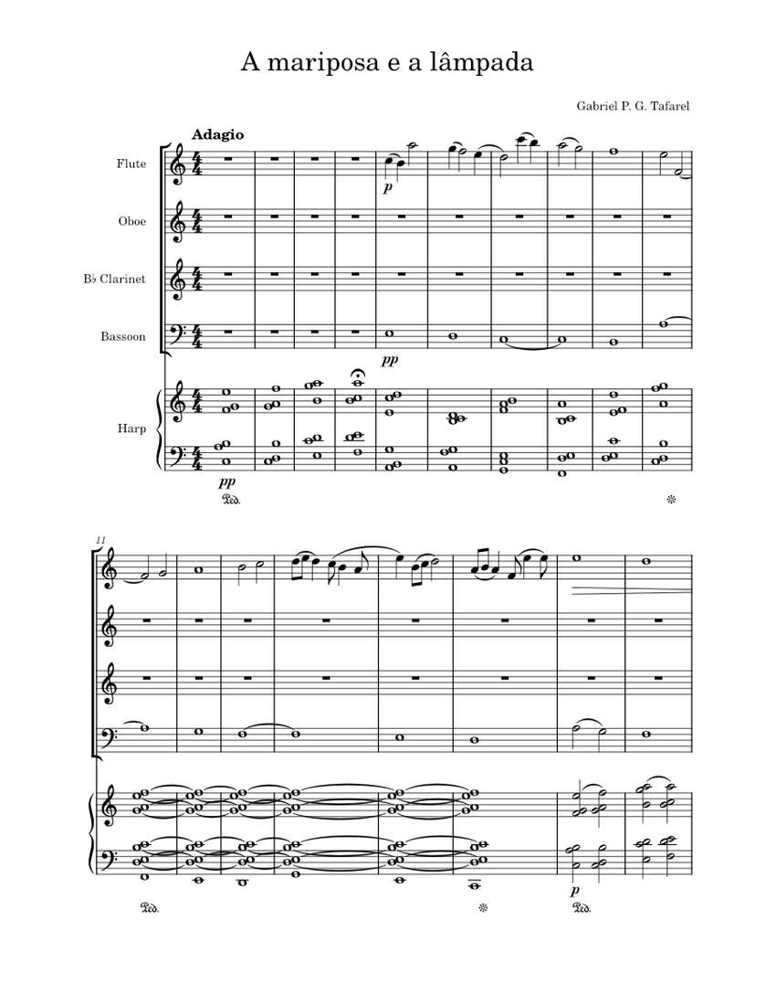 moth Sheet Music for Flute, Oboe, Clarinet in b-flat, Bassoon & more ...