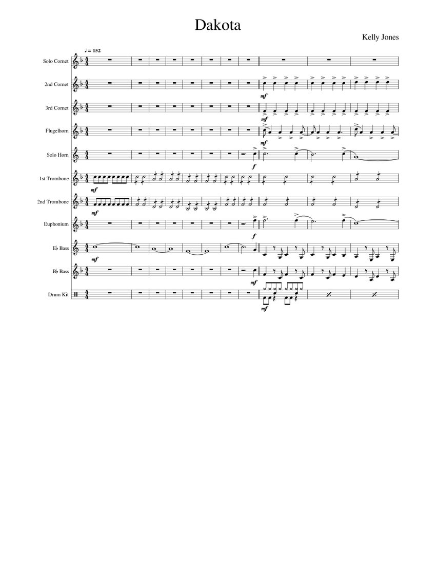 Dakota - Stereophonics Sheet Music for Trombone, Cornet, Euphonium ...