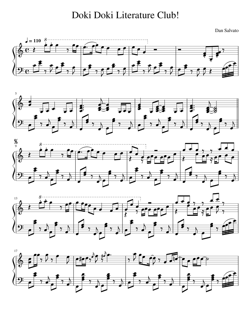 Selections from DDLC OST Sheet music for Piano (Solo) | Musescore.com
