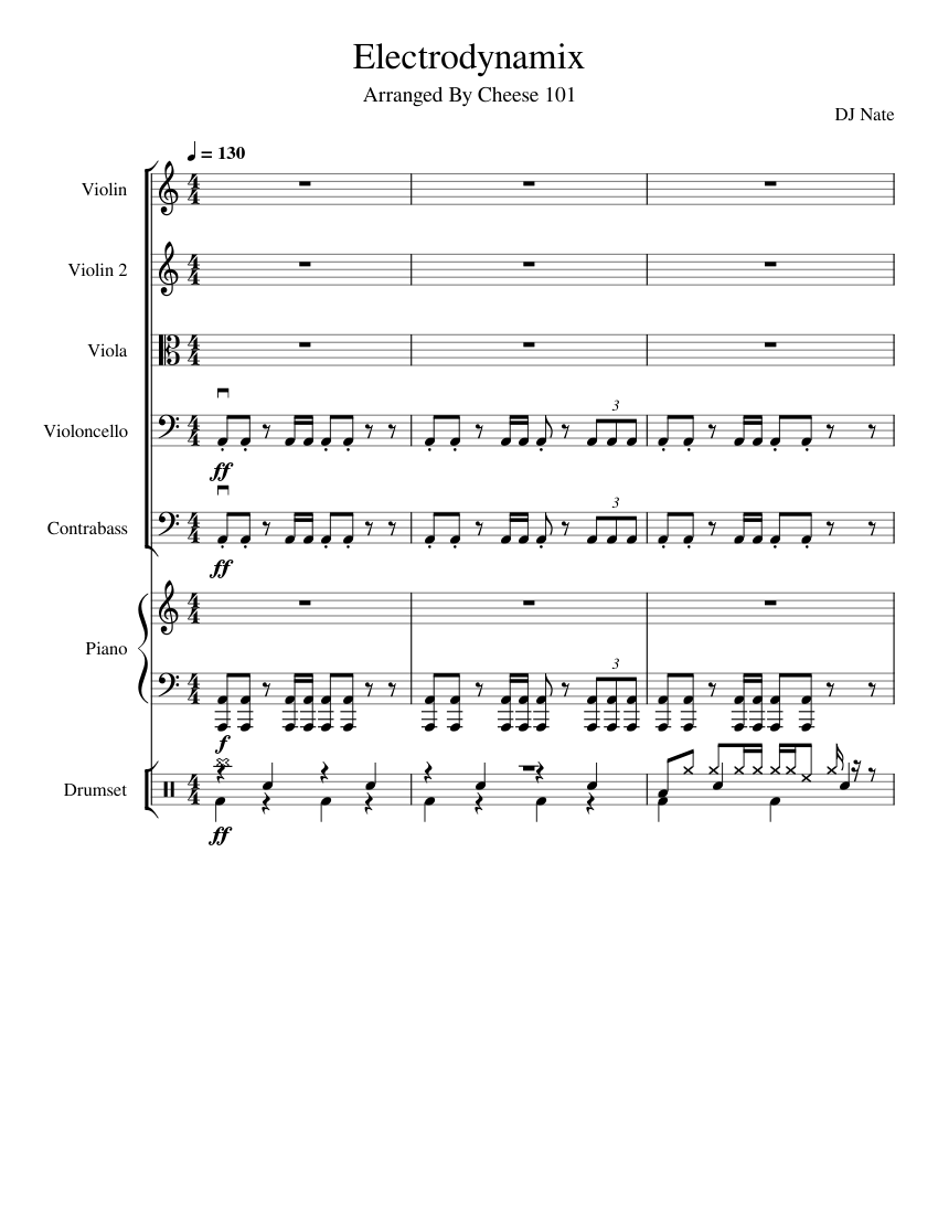 Electrodynamix Sheet music for Piano, Contrabass, Violin, Viola & more ...