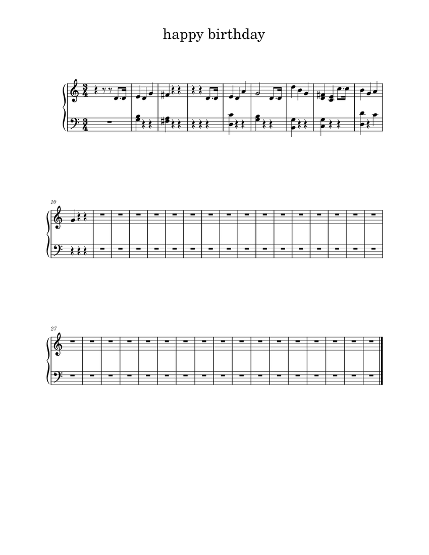 Happy Birthday (Piano Version_ - For Beginners – Archit Anand Sheet ...