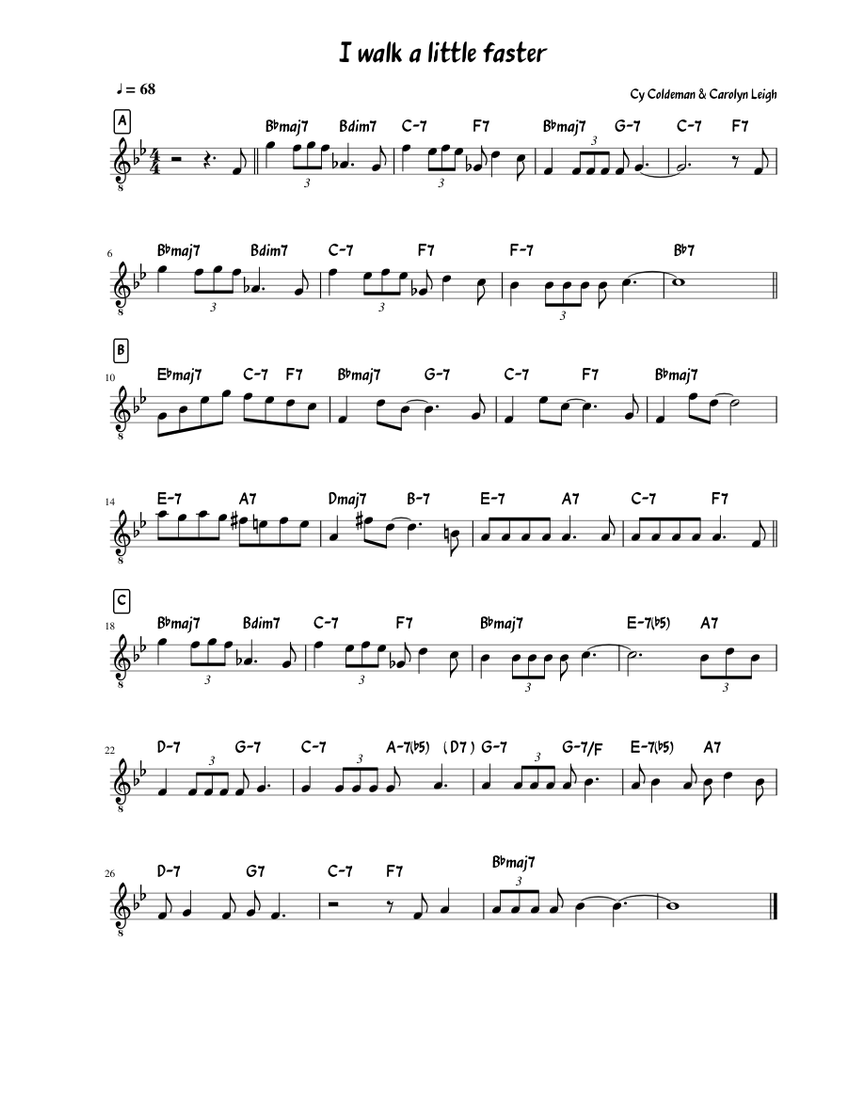 I walk a little faster Sheet Music with Chords for Guitar (Solo ...