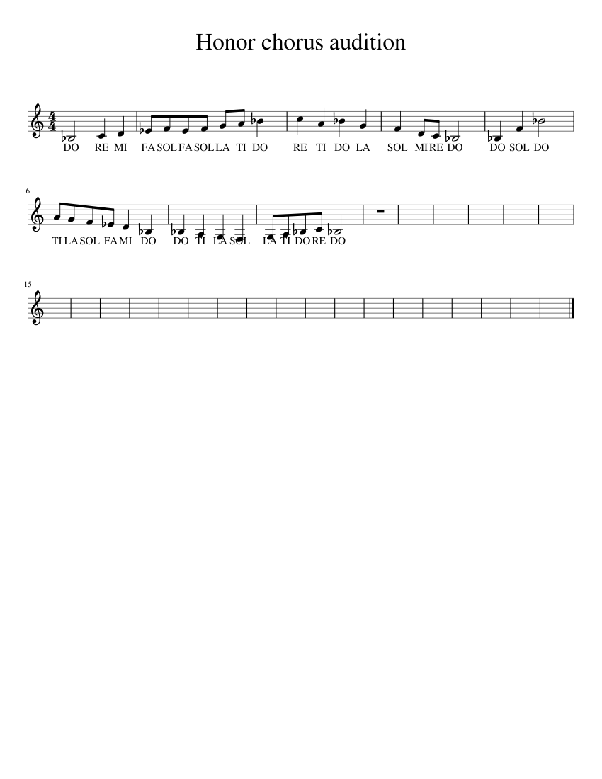 Honor chorus audition Sheet music for Piano (Solo) | Musescore.com