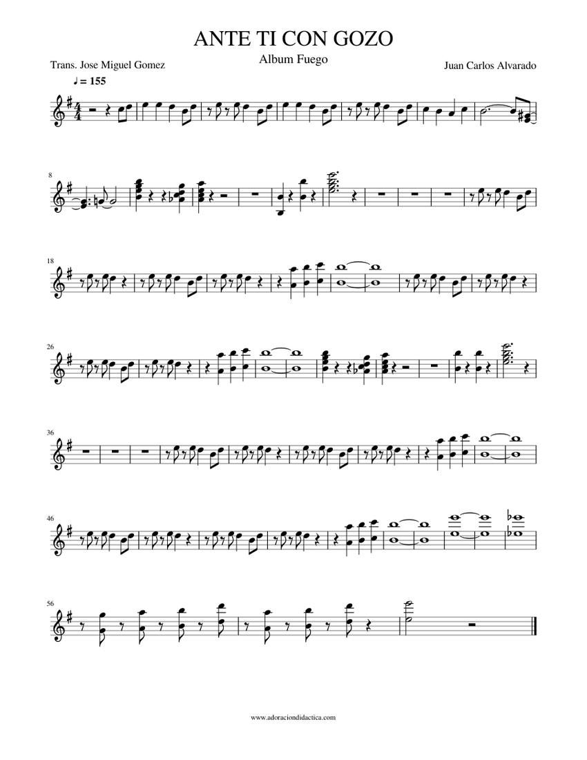 ANTE TI CON GOZO Sheet Music for Trumpet in b-flat (Solo) | MuseScore.com