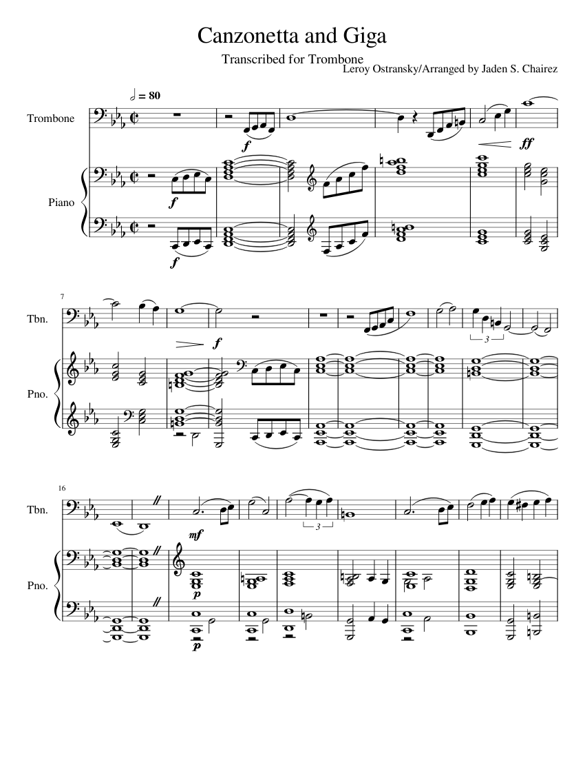 Canzonetta and Giga – Leroy Ostransky Canzonetta and Giga Sheet Music ...