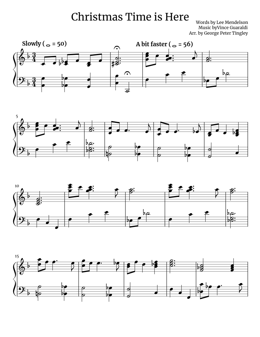 Christmas Time is Here A Charlie Brown Christmas Arr. by George Tingley ...