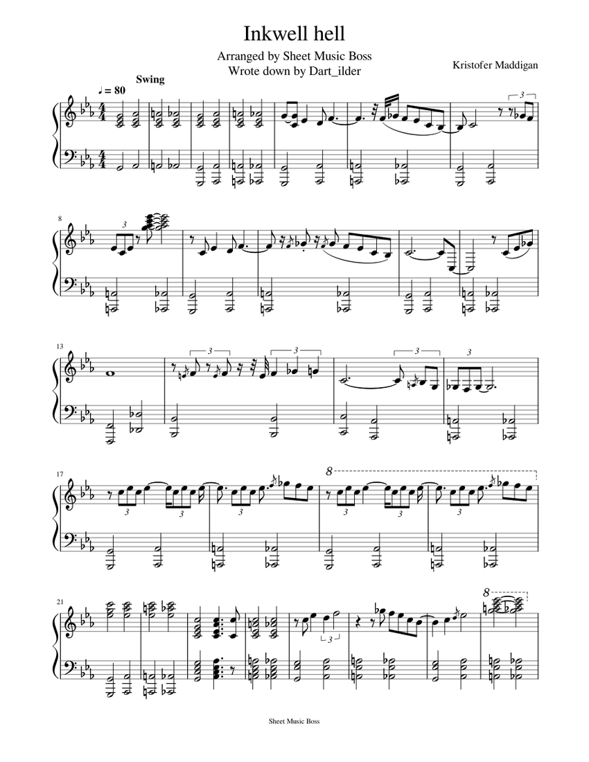 Inkwell hell Sheet Music for Piano (Solo) | MuseScore.com