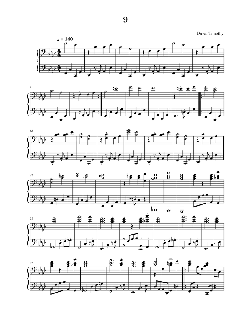 9 – Duval Timothy Sheet Music for Piano (Solo) Easy | MuseScore.com