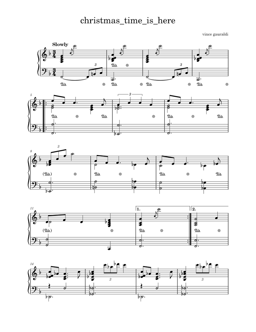 Christmas time is here – Vince Guaraldi Christmas Time is Here Sheet ...