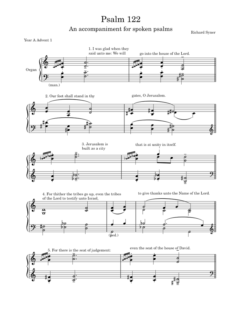Psalm 122 (Year A Advent 1) – an accompaniment for spoken psalms Sheet ...