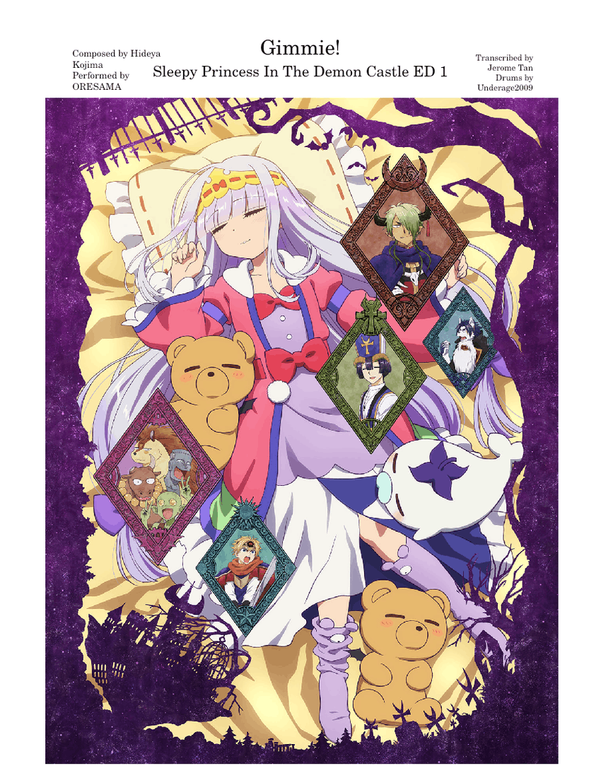【Sleepy Princess In The Demon Castle ED 1】【Gimmie!】 Sheet Music for ...