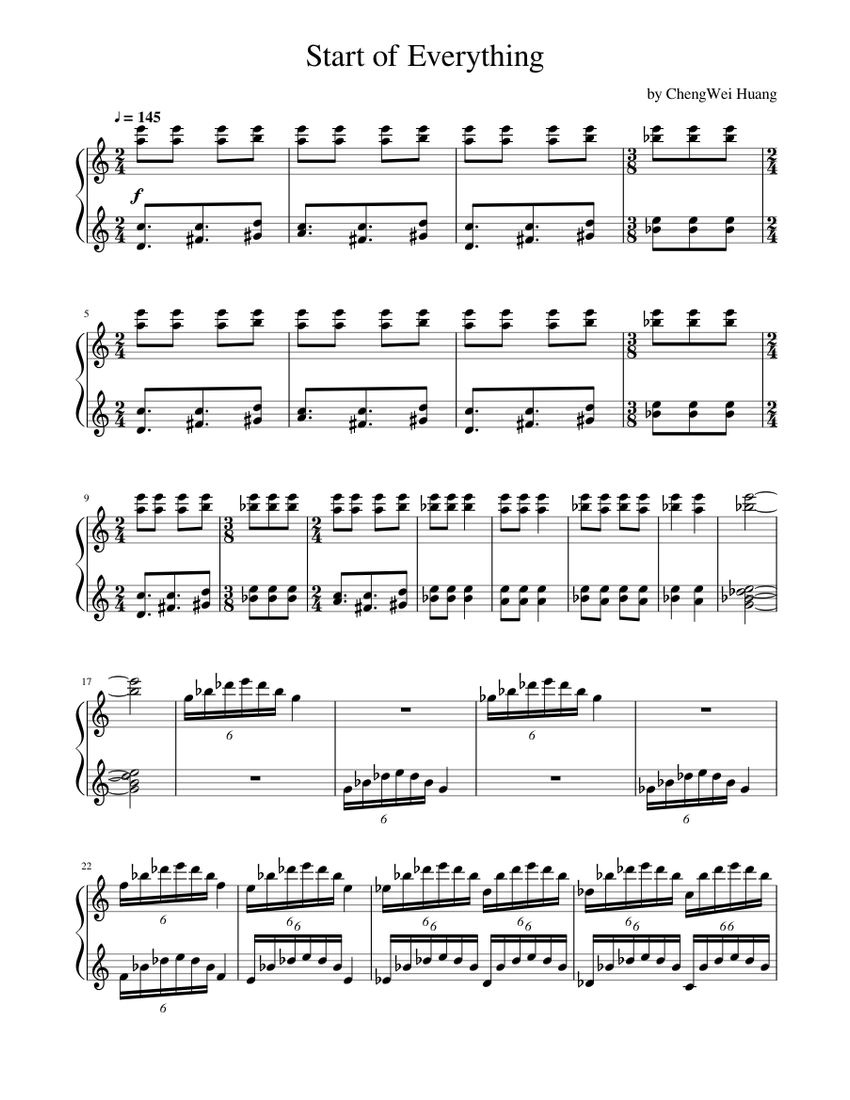 Start of Everything Sheet music for Piano (Solo) | Musescore.com