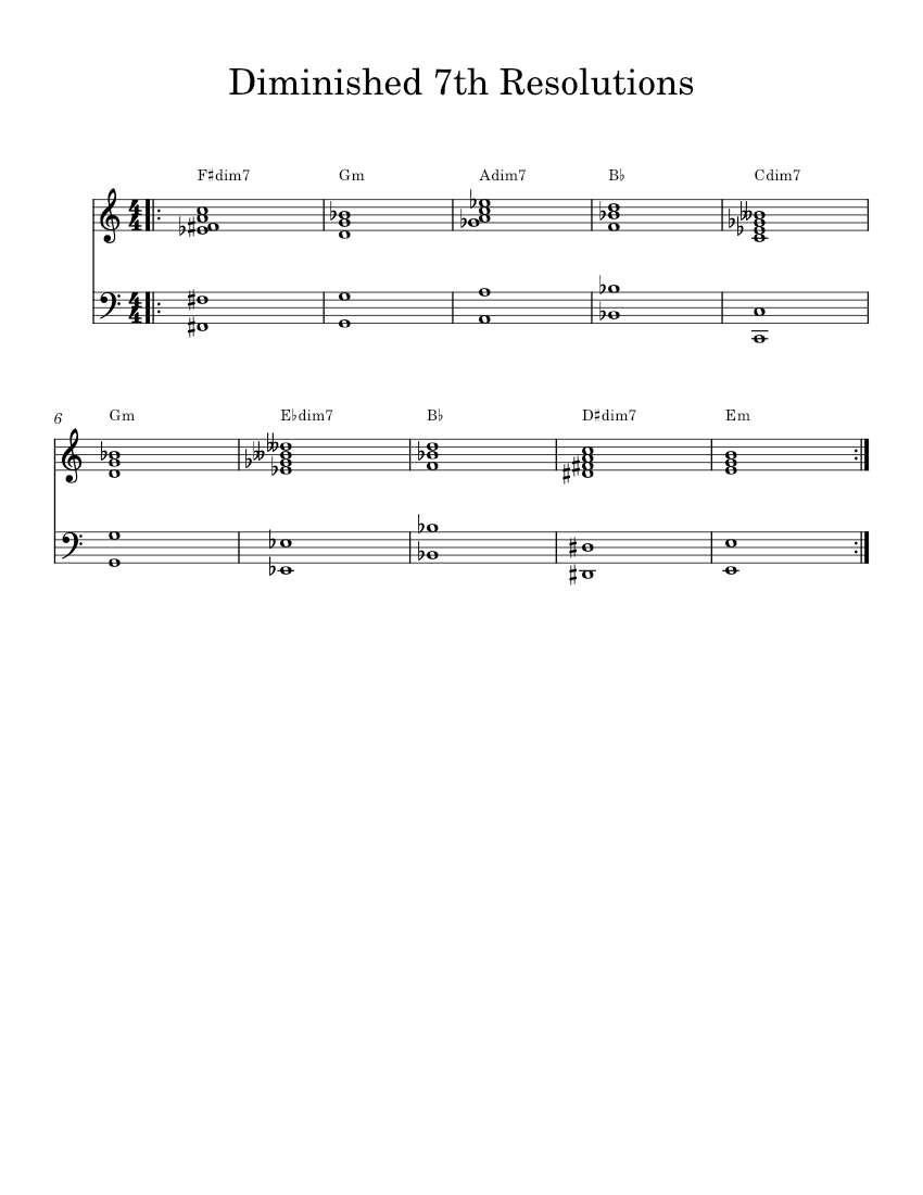 Diminished_7th_Resolutions Sheet music for Piano (Piano Duo ...