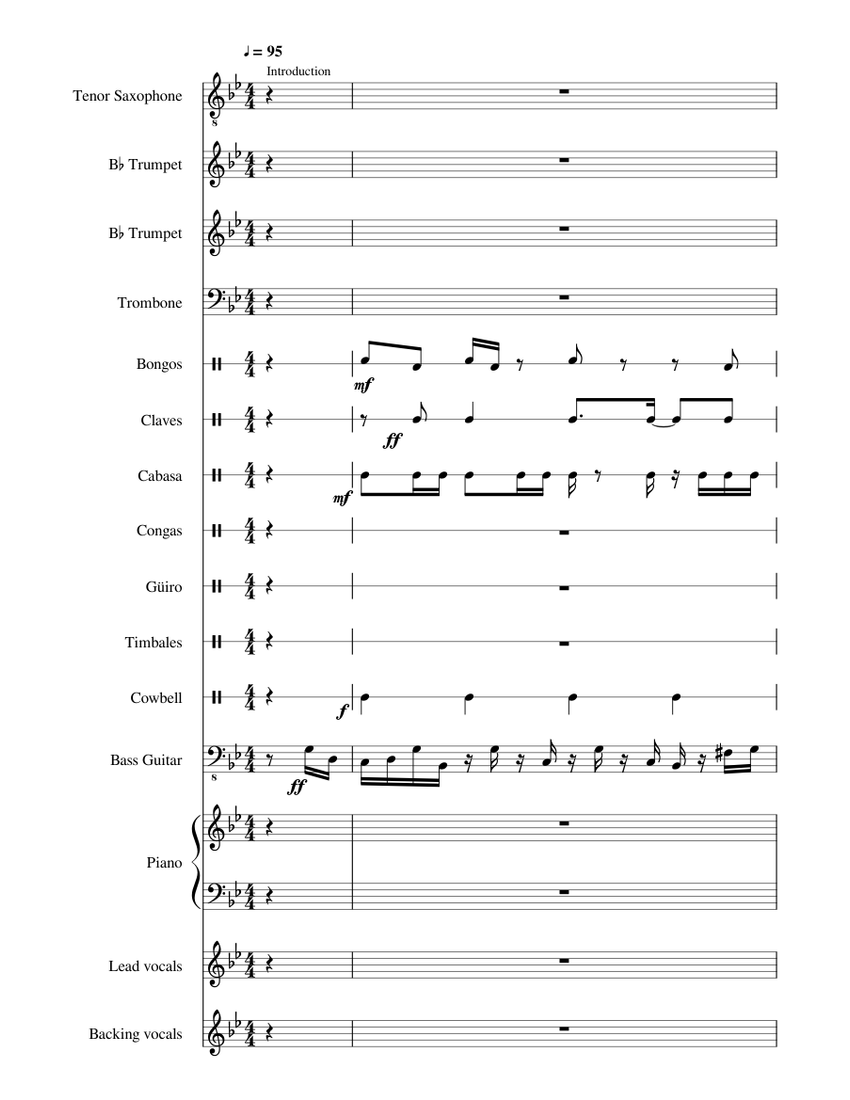 Salsa Sheet Music for Piano, Trombone, Vocals, Saxophone tenor & more ...
