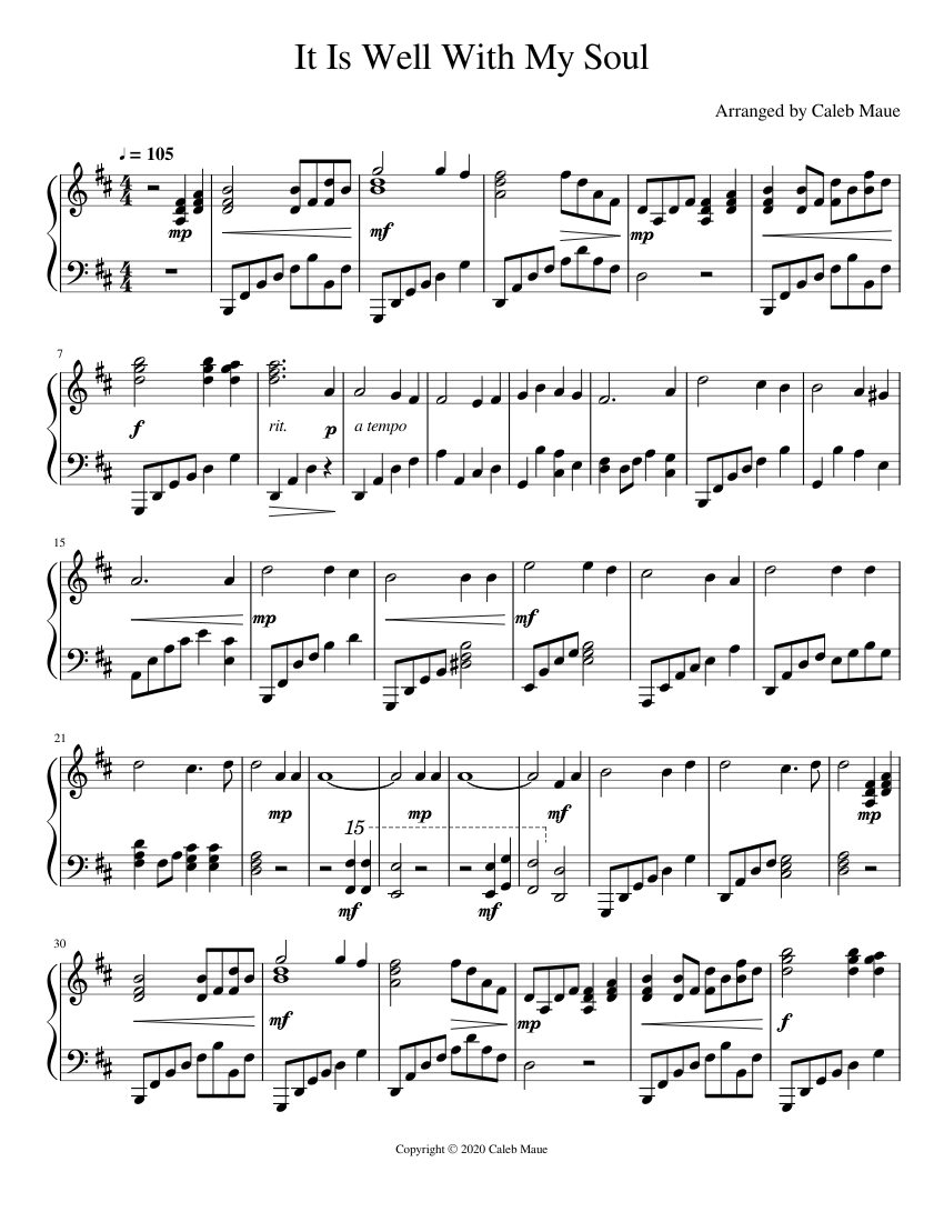 It Is Well With My Soul Sheet Music for Piano (Solo) | MuseScore.com