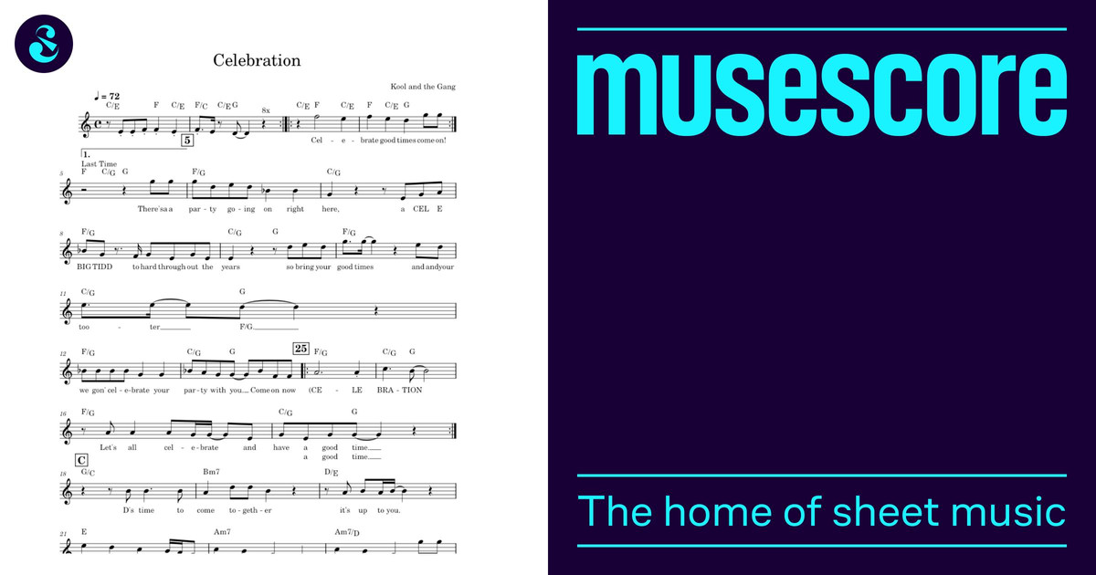 Celebration Sheet Music with Chords for Synthesizer (Solo) | MuseScore.com
