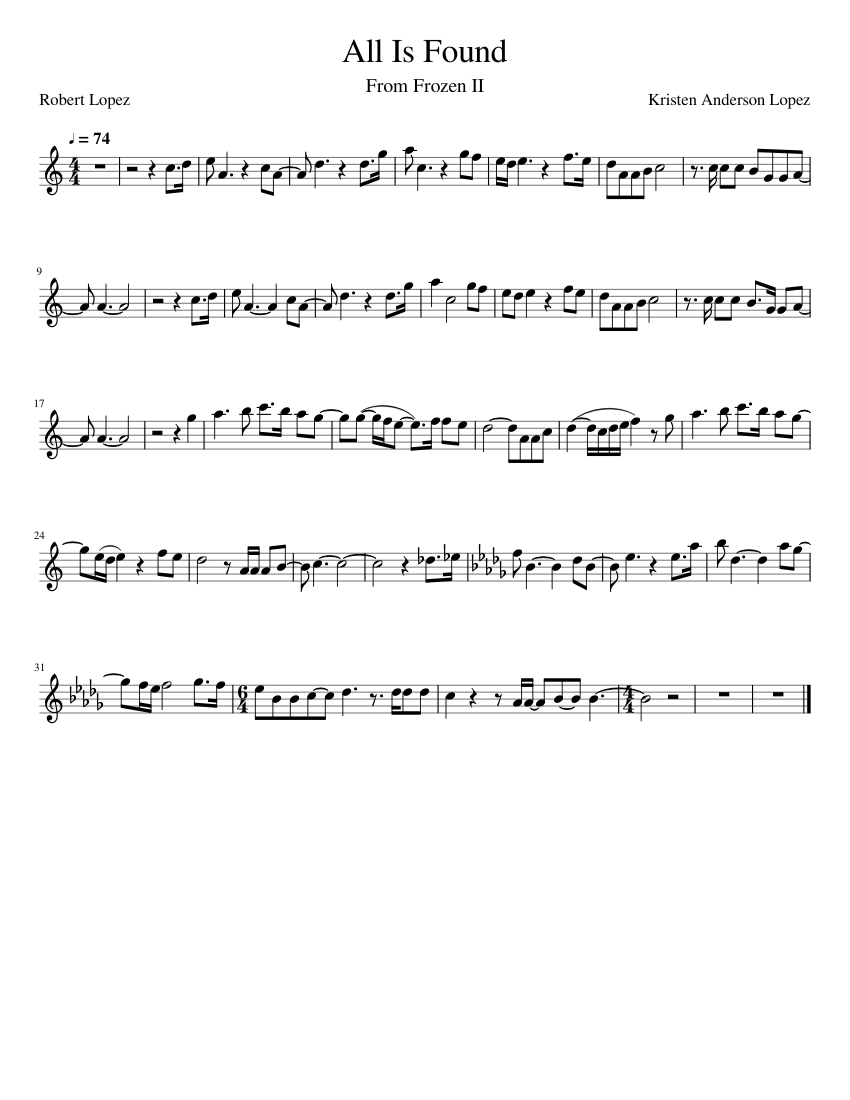 All_Is_Found Sheet music for Flute (Solo) | Musescore.com