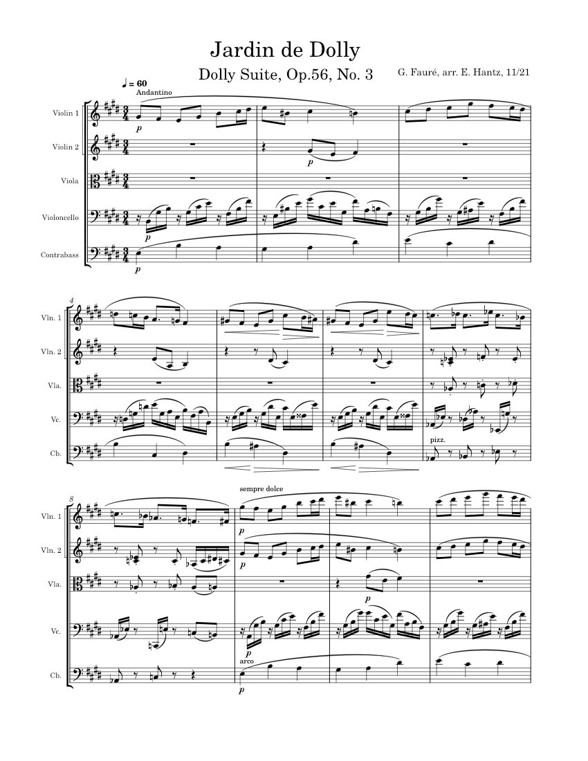 Jardin de Dolly from the Dolly Suite, Op. 56 – Gabriel Fauré Jardin de ...