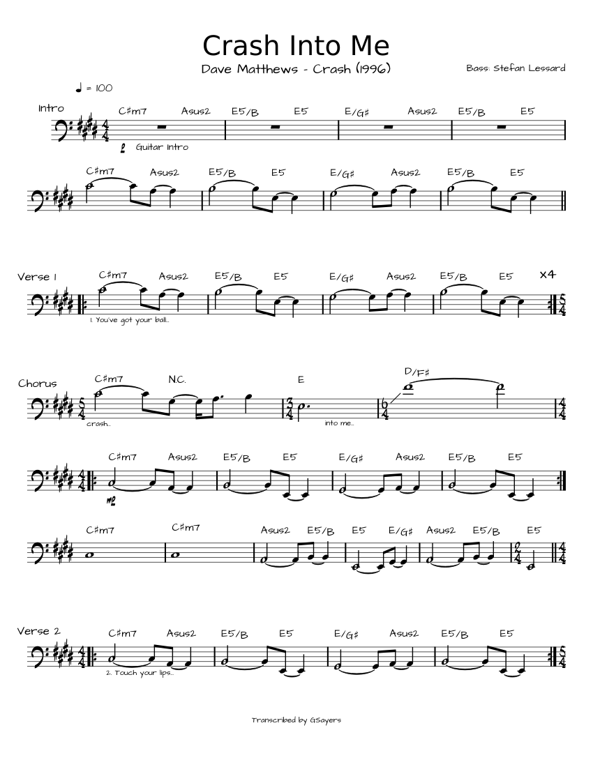 crash dave matthews chords