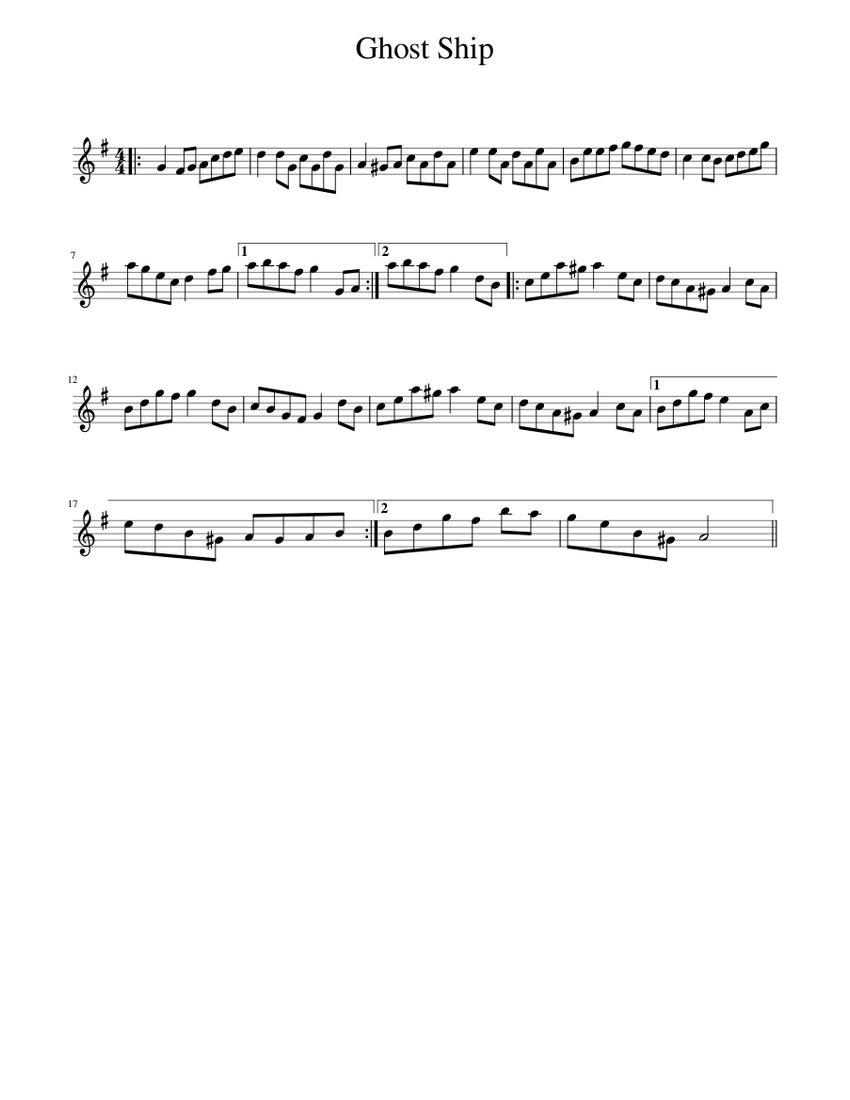 Ghost Ship Sheet music for Piano (Solo) | Musescore.com