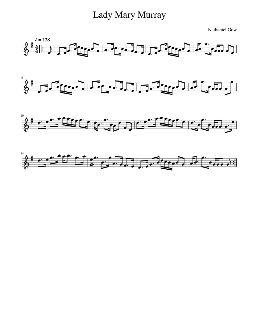 Nathaniel Gow - Lady Mary Murray Sheet music for Piano (Solo ...