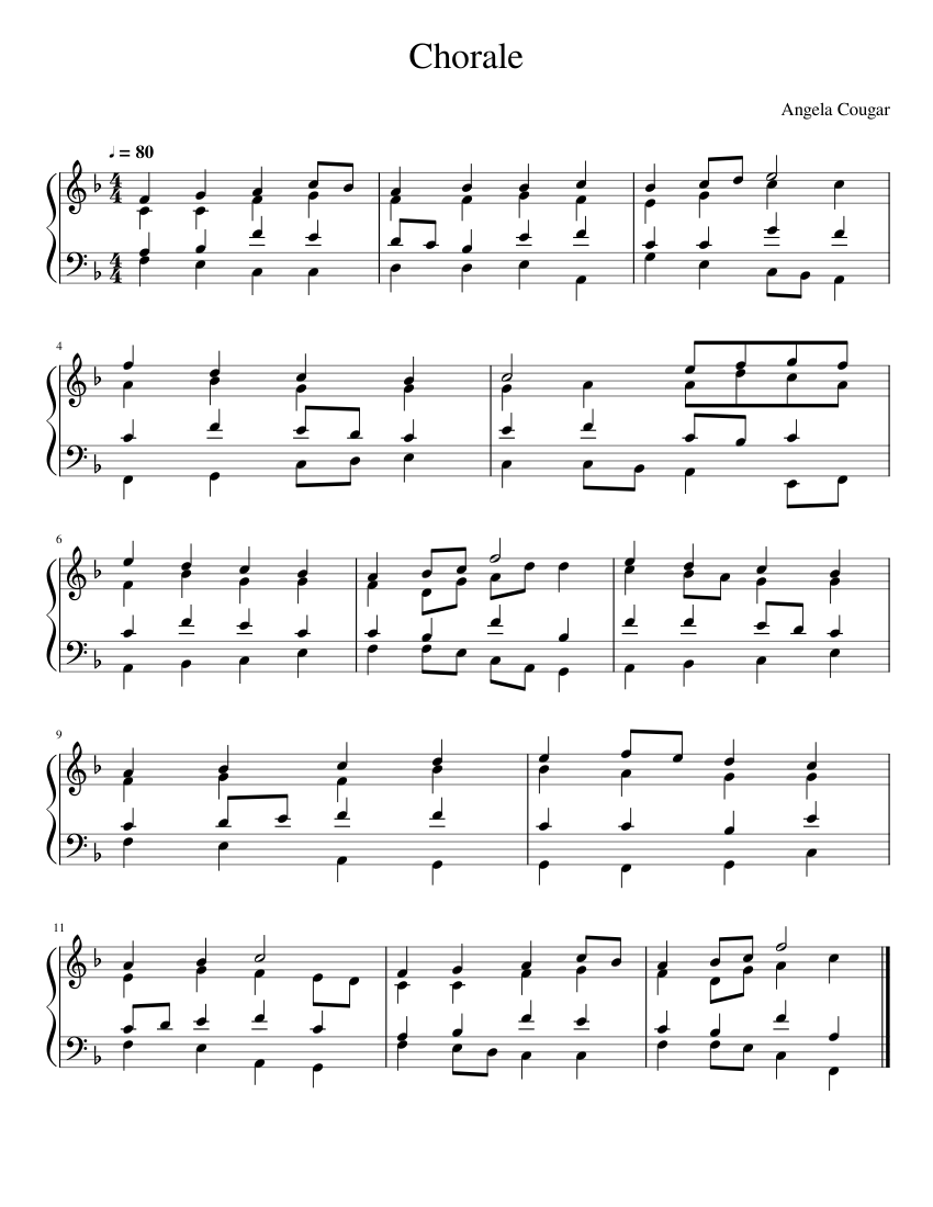 Chorale Sheet music for Piano (Solo) Easy | Musescore.com