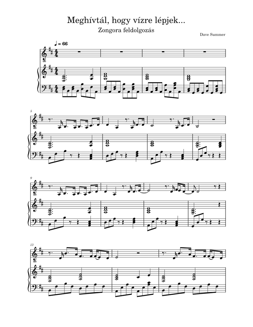 Meghívtál, hogy vízre lépjek... Sheet music for Piano, Vocals (Piano ...