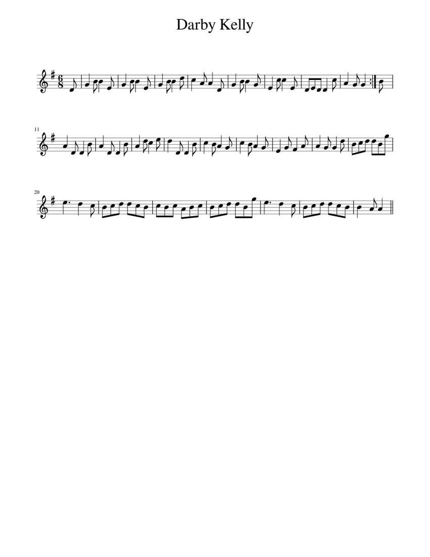 Darby Kelly Sheet Music for Piano (Solo) Easy | MuseScore.com