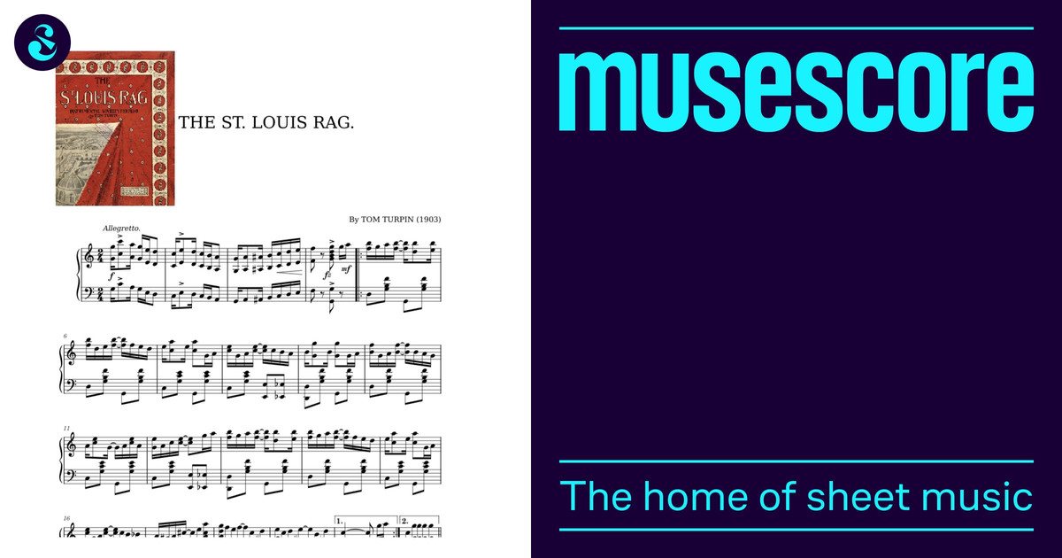 The St. Louis Rag by Tom Turpin (1903) Sheet Music for Piano (Solo ...