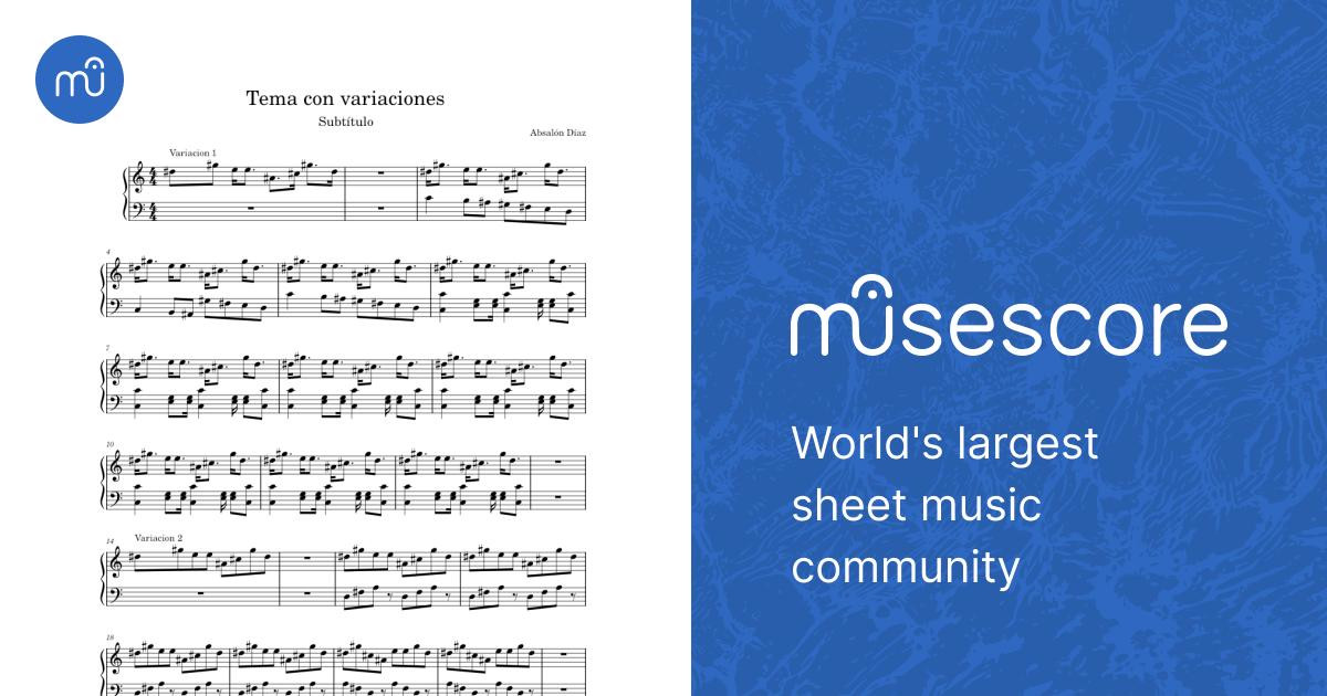 Tema con variaciones Sheet Music for Piano (Solo) Easy | MuseScore.com