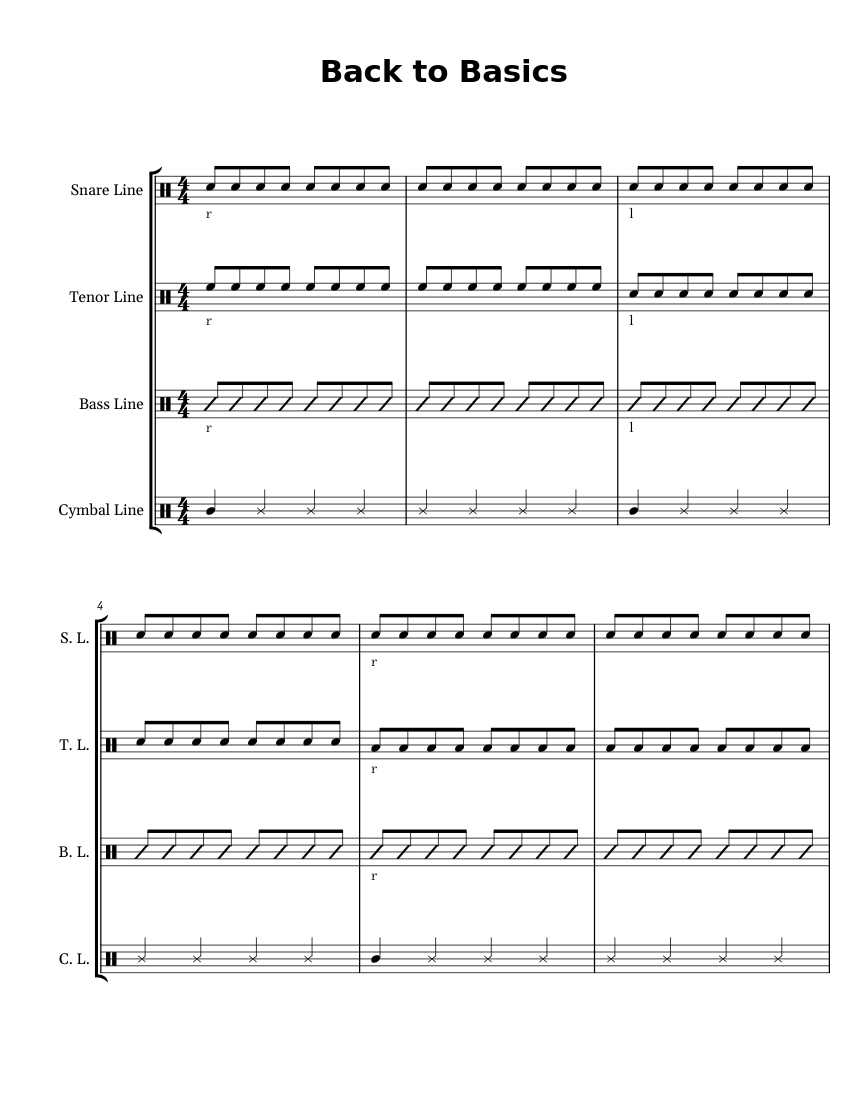 Back to Basics Snare Sheet music for Snare drum, Crash, Tenor drum ...